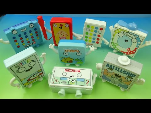 2020 HASBRO GAMING set of 8 McDONALD'S HAPPY MEAL COLLECTIBLES VIDEO REVIEW