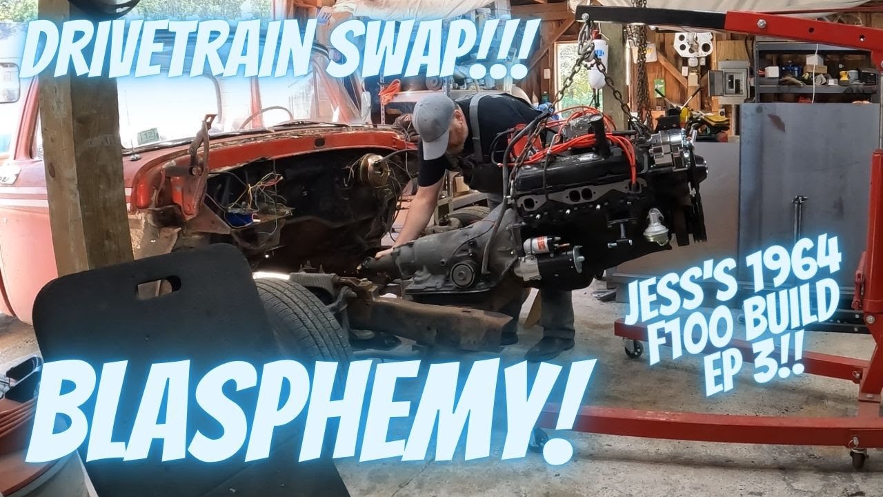 1964 F100 gets an engine swap!! BLASPHEMY!!! Jess's 64 F100 build ...
