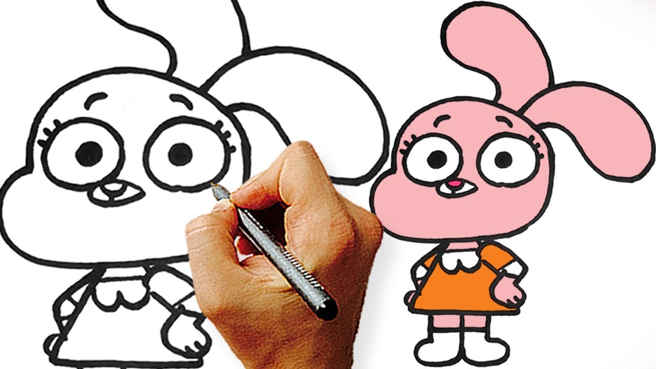 Very Easy! How to Draw ANAIS from The Amazing World of Gumball for KIDS ...