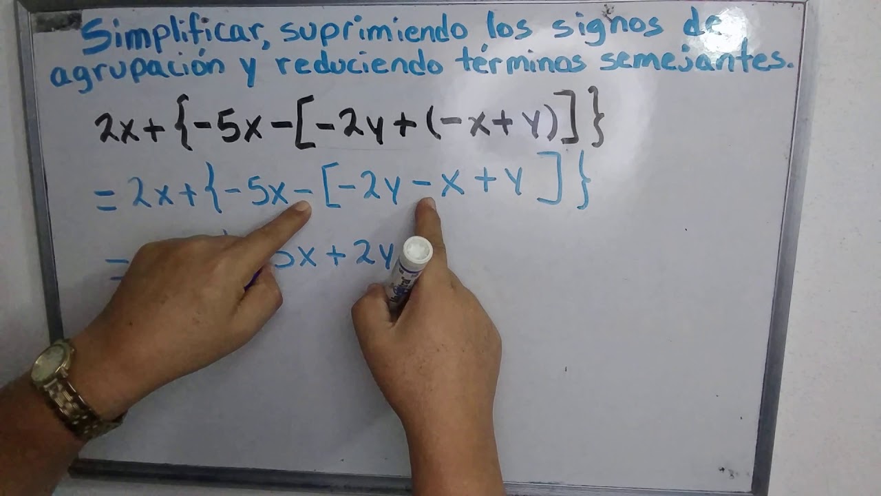 Suprimir signos de agrupación, simplificar y reducir términos ...