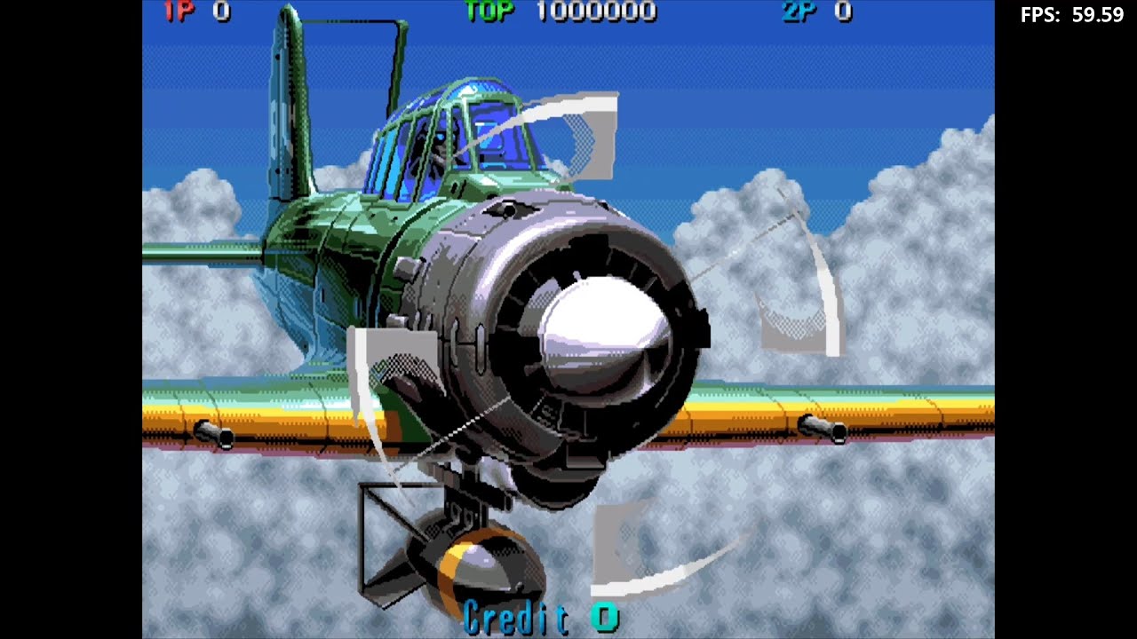 《街机版 1944》打飞机游戏试玩，使用RetroArch模拟器，CPS2基板 - YouTube