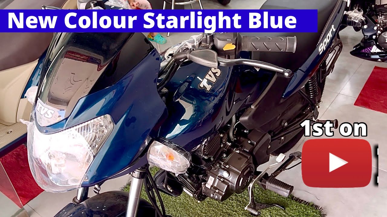 TVS Sport 110cc New Colour Starlight Blue Launched 2024 | Full Review ...