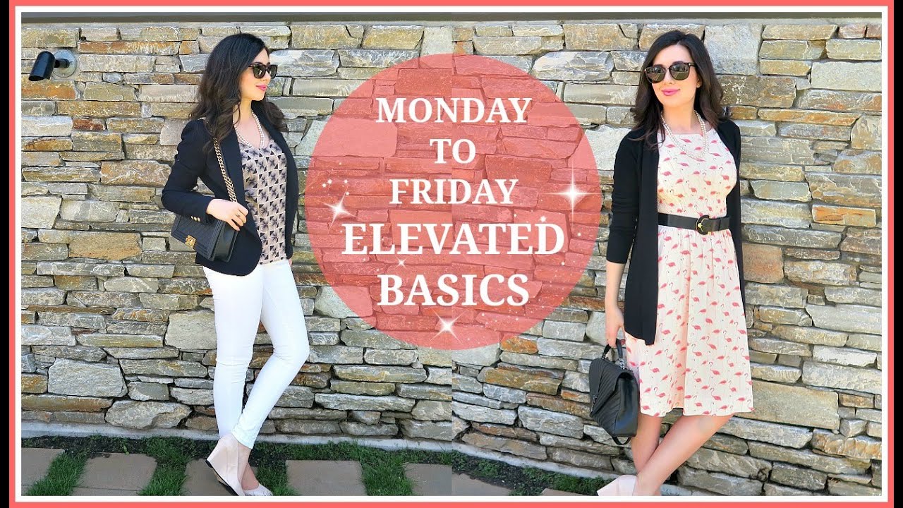 MONDAY TO FRIDAY WORK OUTFITS | ELEVATED BASICS - YouTube