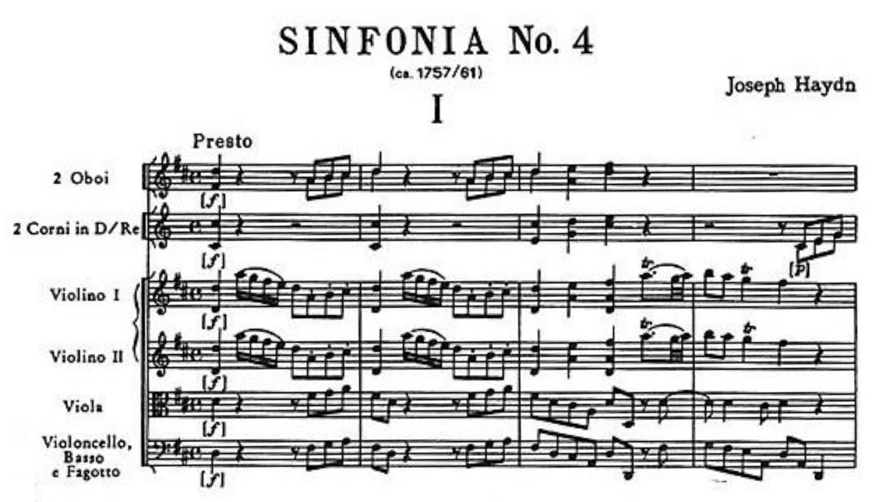 Symphony No.4 Hob:I:4 By Joseph Haydn (with Score) - YouTube