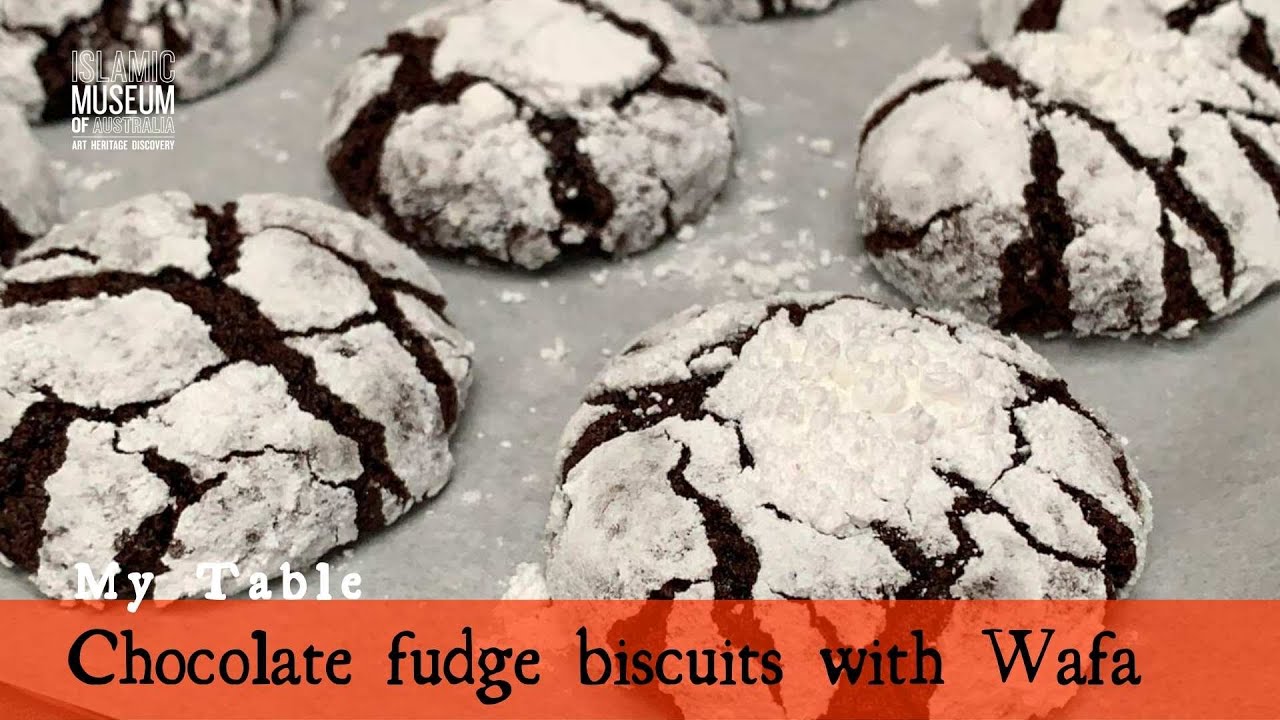 My Table: Chocolate Fudge Biscuits with Wafa - YouTube
