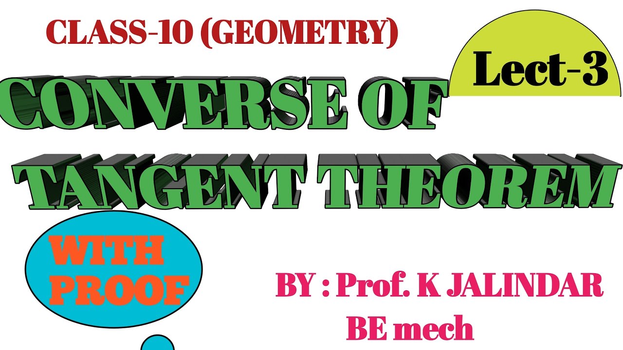 Converse of tangent theorem Circle Class 10 geometry maths maharashtra ...