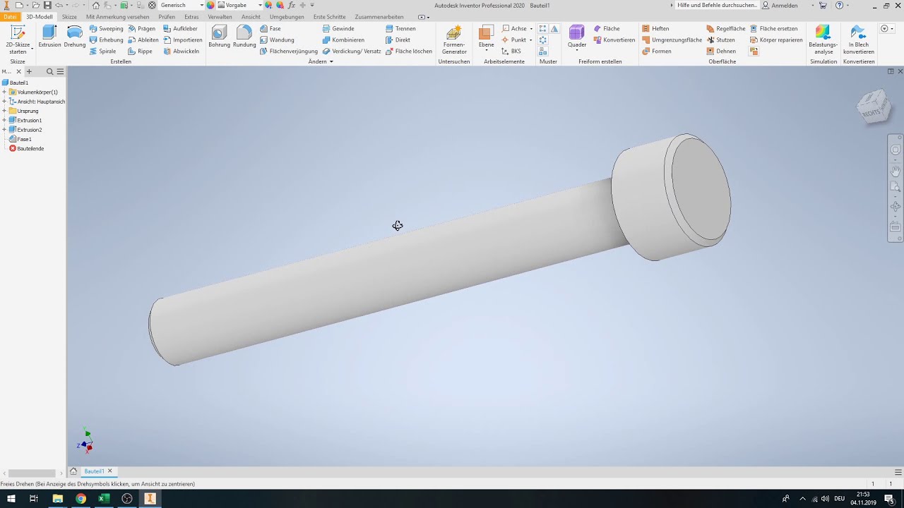 How to make Allen Bolt with Inventor - YouTube