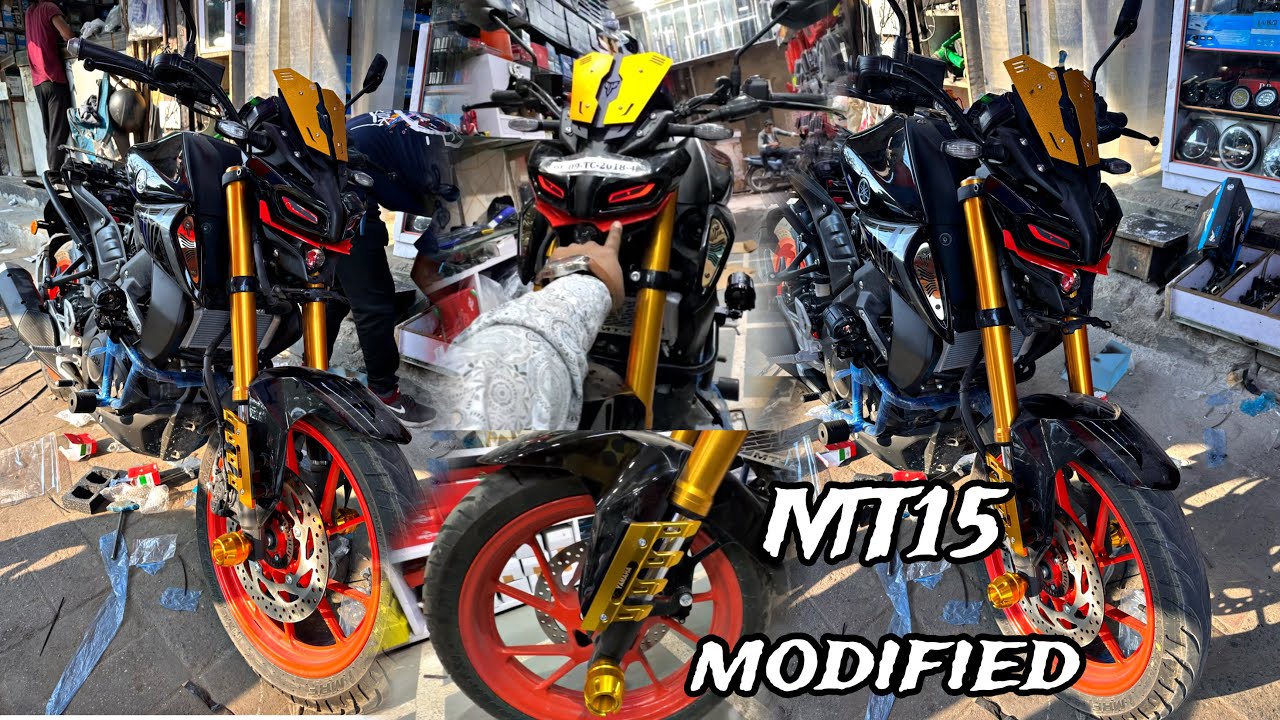 Mt 15 modified 🥰 | Yamaha MT15 Modification | MT15 2023 Black beauty ...