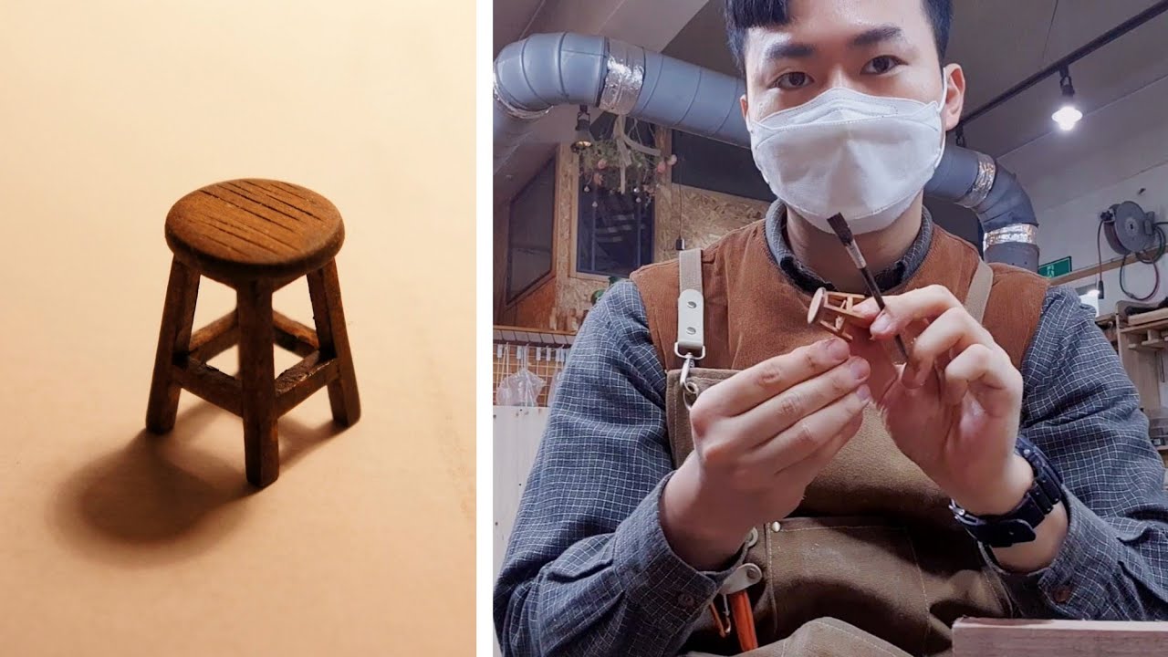 Making Miniature Wooden Stool(DIY) - YouTube