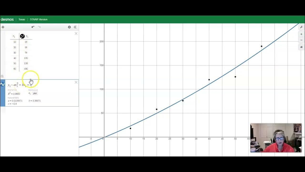 quadratic regression with desmos + predict the future - YouTube