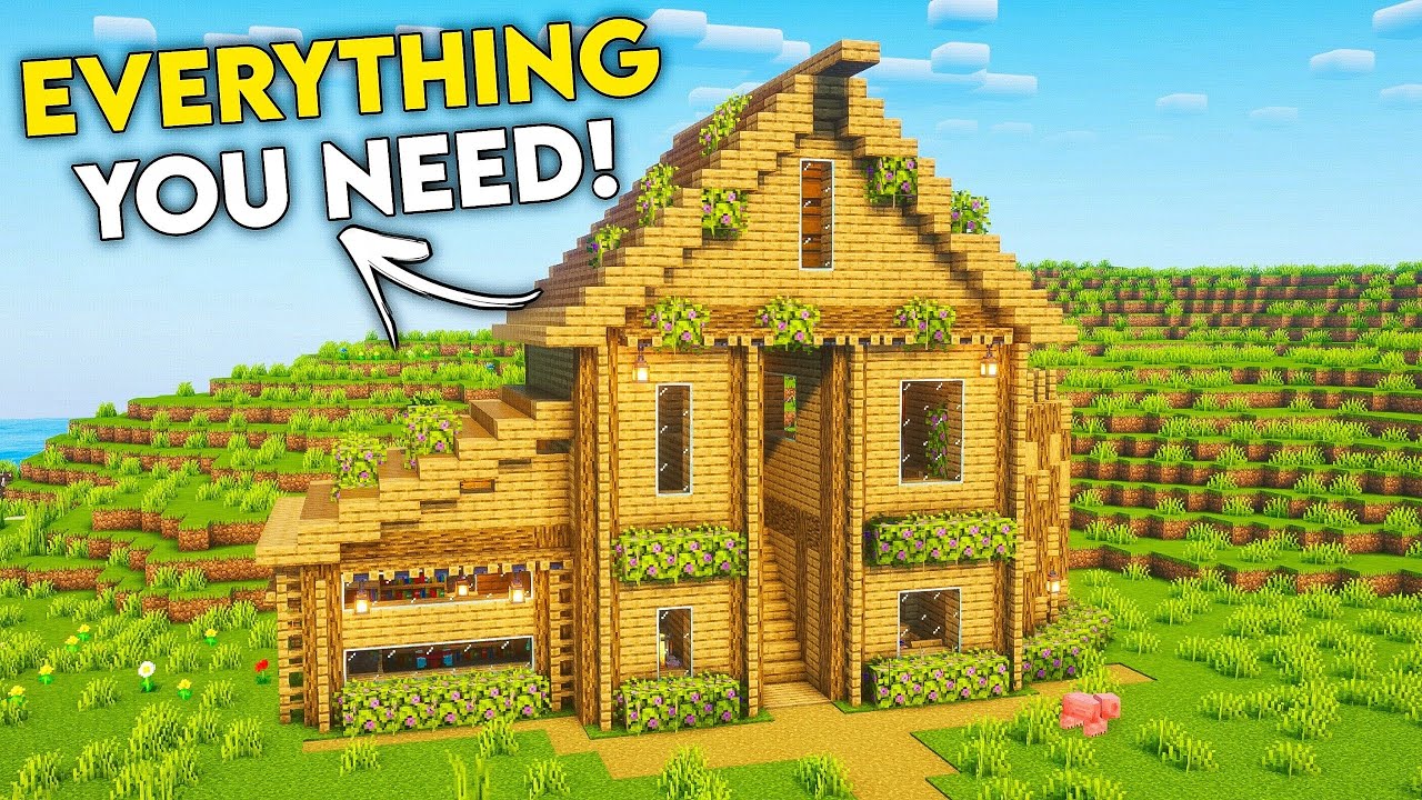 Minecraft: Ultimate Wooden House Tutorial 🏠 #23 - YouTube