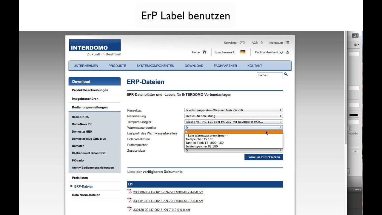 ErP Label benutzen / use ErP label system - YouTube