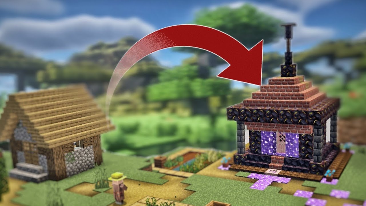Minecraft VILLAGER HOUSE Transformation time lapse| AKHELO - YouTube