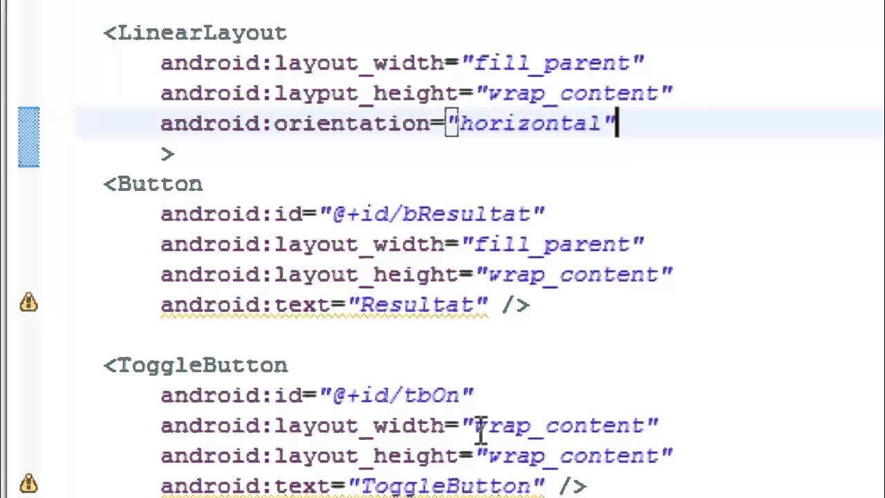 Tutoriel Android 23 Developpement Application Android XML ToggleButton, WeightSum,Layout Weight ...