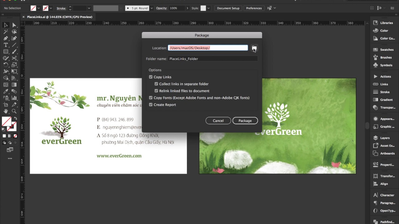 Lệnh Đóng gói file (Packaging Files) trong Adobe Illustrator CC 2019 ...