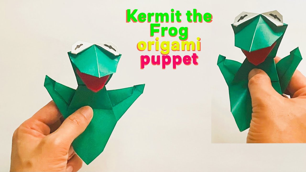 Origami Kermit the Frog, step by step tutorial - YouTube