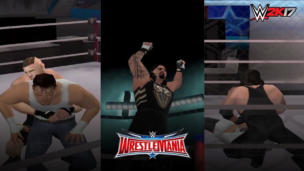 WWE 2K17 PSP : WRESTLEMANIA 32 GAMEPLAY - YouTube