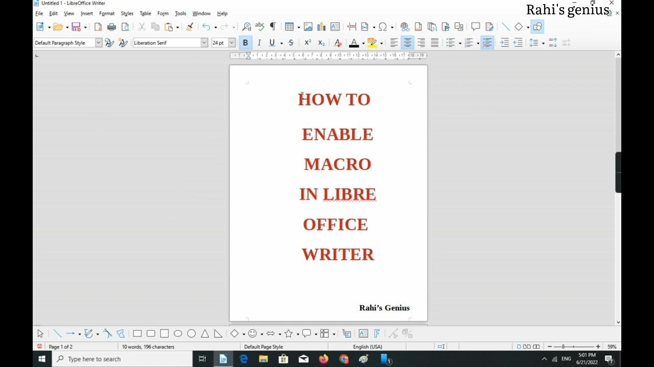 How to enable macro in libre office writer - YouTube