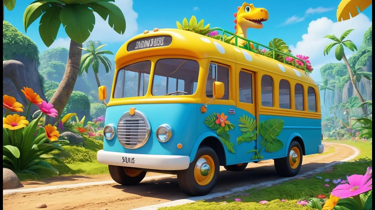 Wheels on the Dino Bus – Jungle Ride | Dinosaur Adventure Song for Kids ...