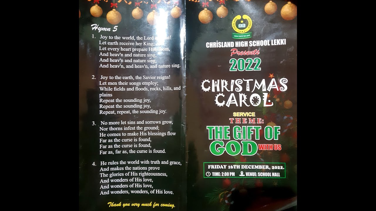 Chrisland High School Lekki Christmas Carol 2022 #chrislandschool # ...