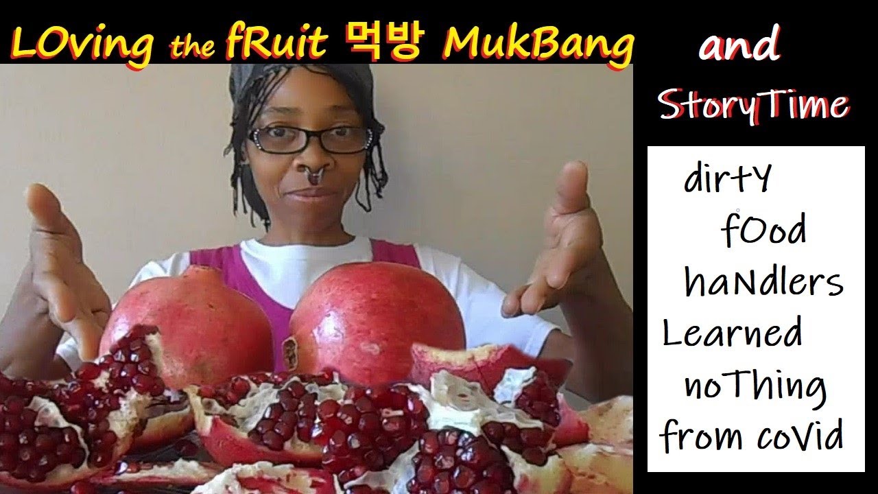 Messy Fruit Eating * pOmegranate & cHerimoya 먹방 Mukbang * Food Delivery ...