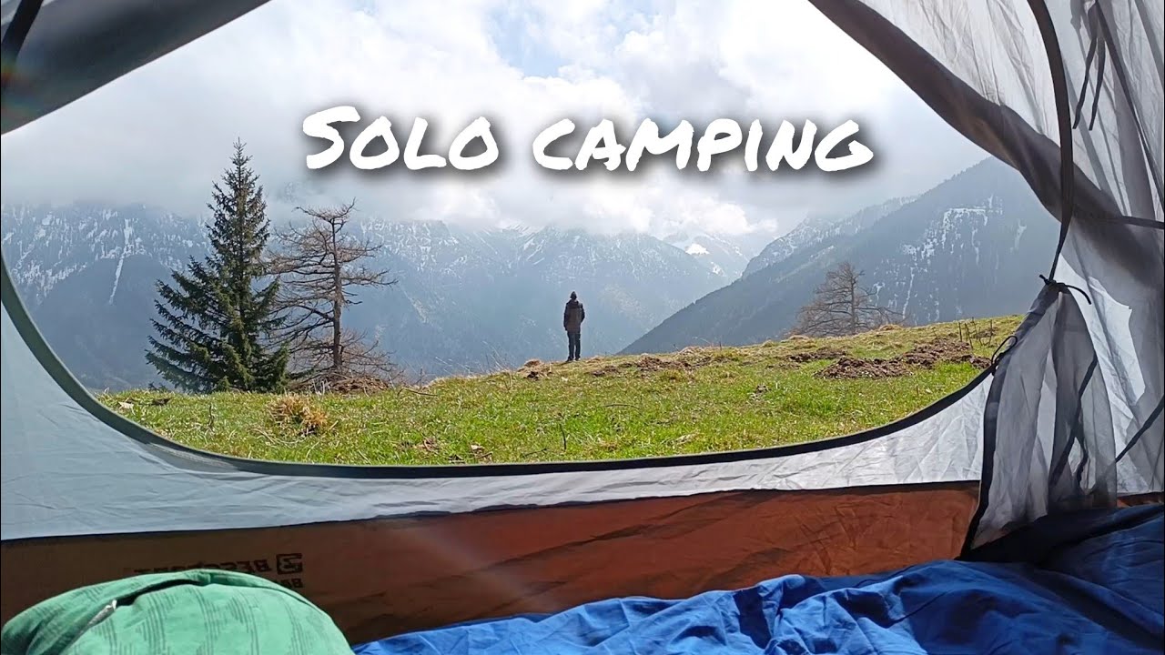Solo Camping with Mountain View - Relaxing in Tent with Satisfying ...