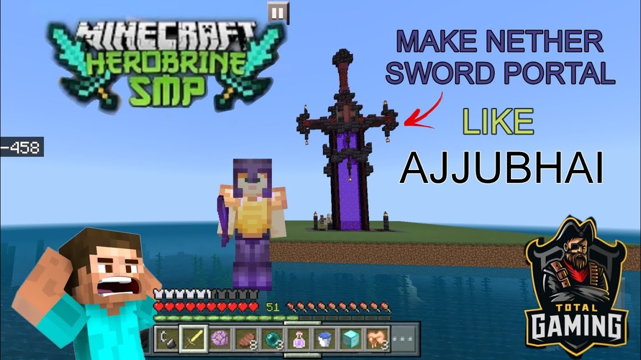 I Build A Nether Sword Portal in Our SMP ☺☺ Inspired by @TotalGaming093 ...