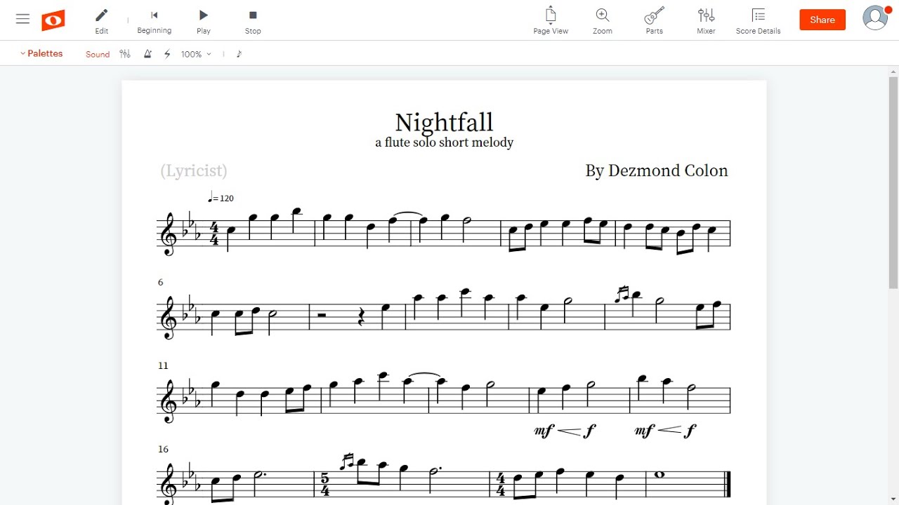 Nightfall- A Short Flute Solo By DezdreadZ - YouTube