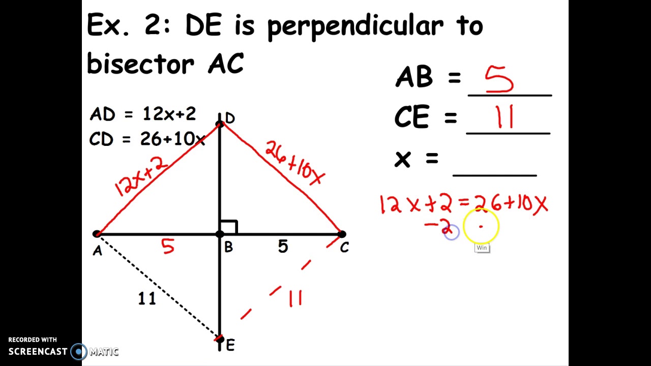 Perpendicular Bisector Theorem - YouTube