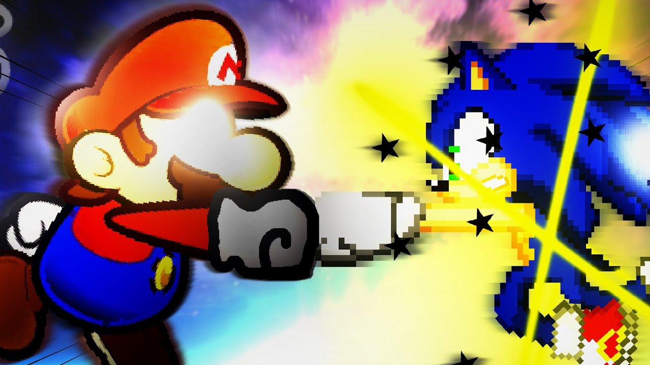[Art Time Lapse] Paper Mario vs Archie Sonic (Paper Mario Vs Archie ...