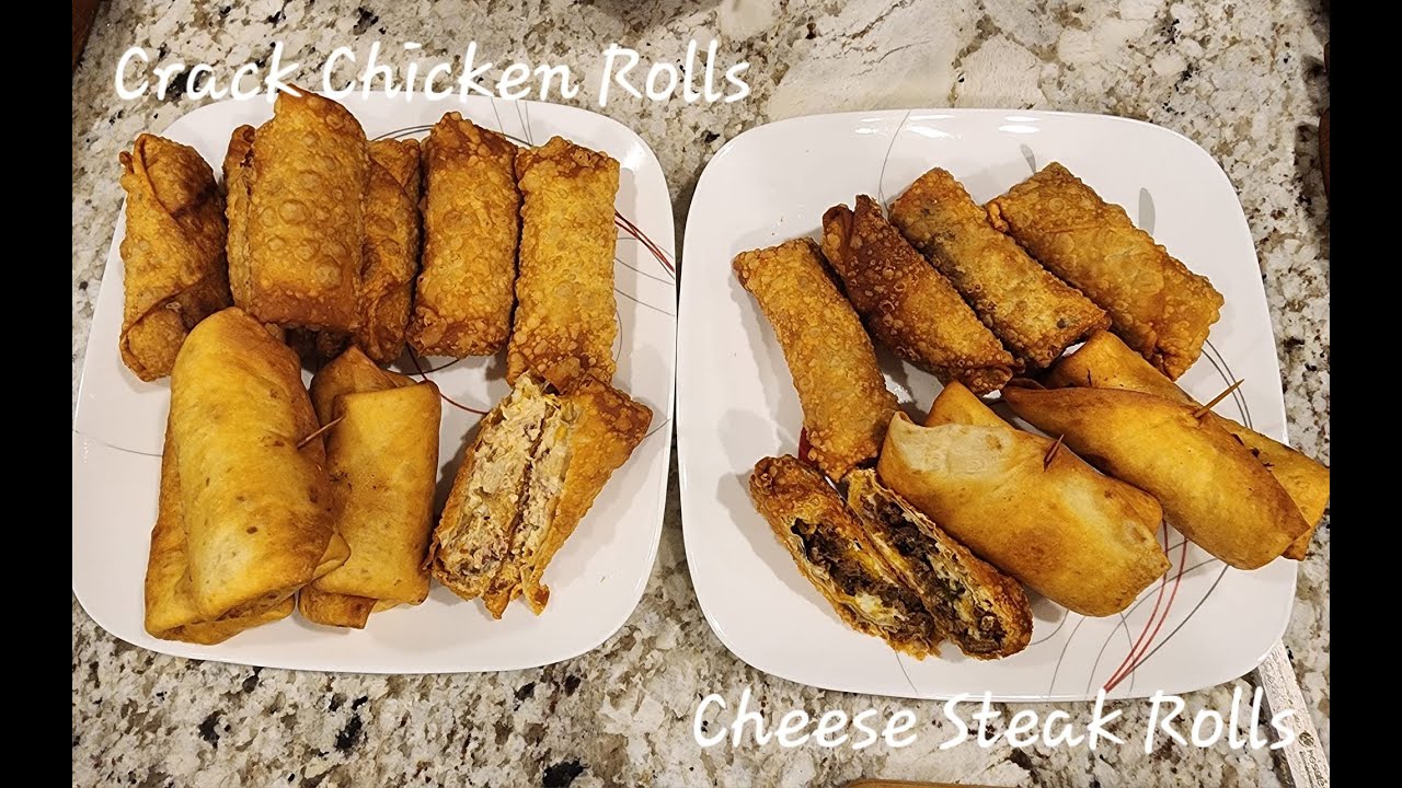Crack Chicken Wraps (Eggrolls) & Cheese Steak Wraps (Eggrolls)! - YouTube