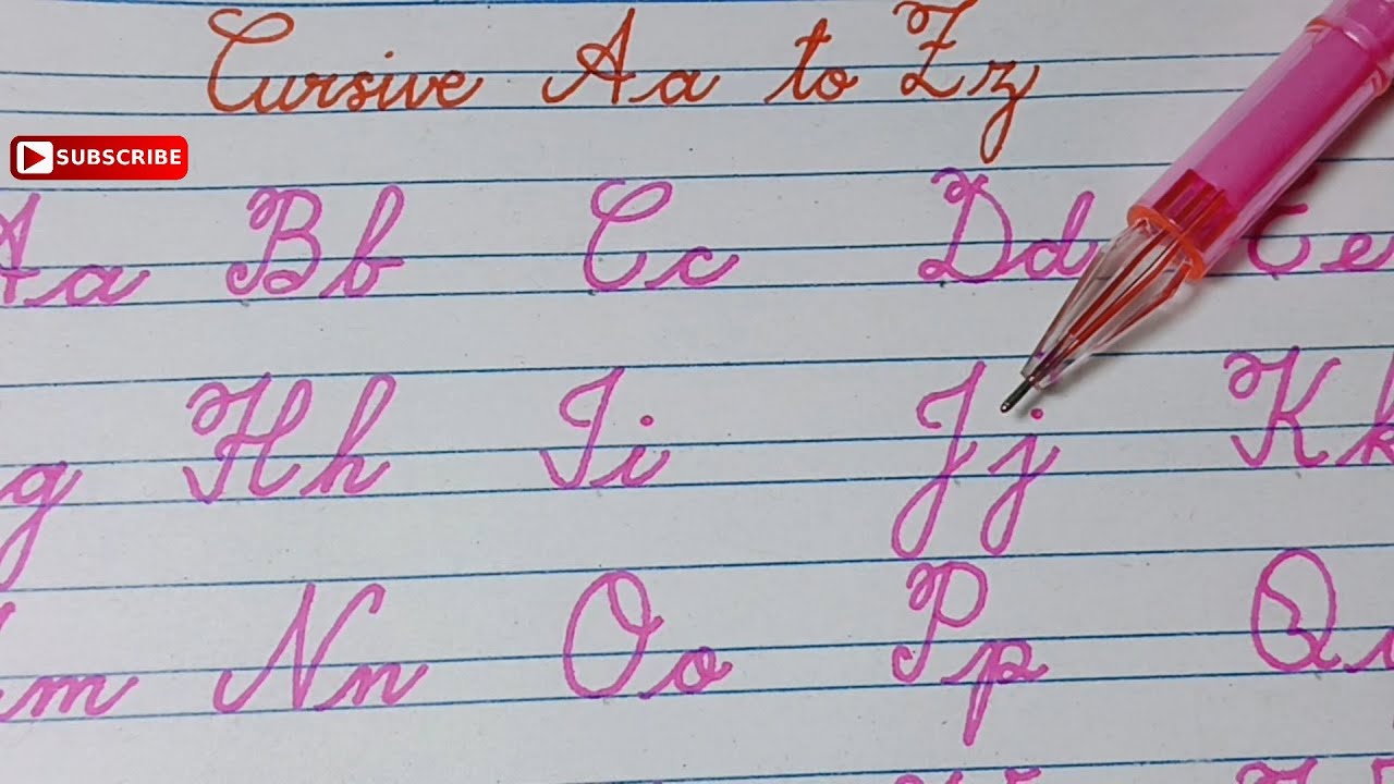 Cursive Writing A to Z | Capital & Small Letters Alphabets Practice ...