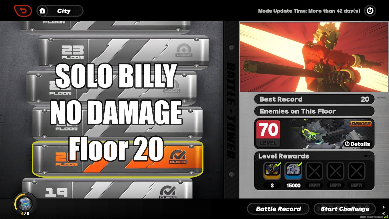 Battle Trial | Floor 20 | Solo Billy | No Damage | Notorious - Dead End ...