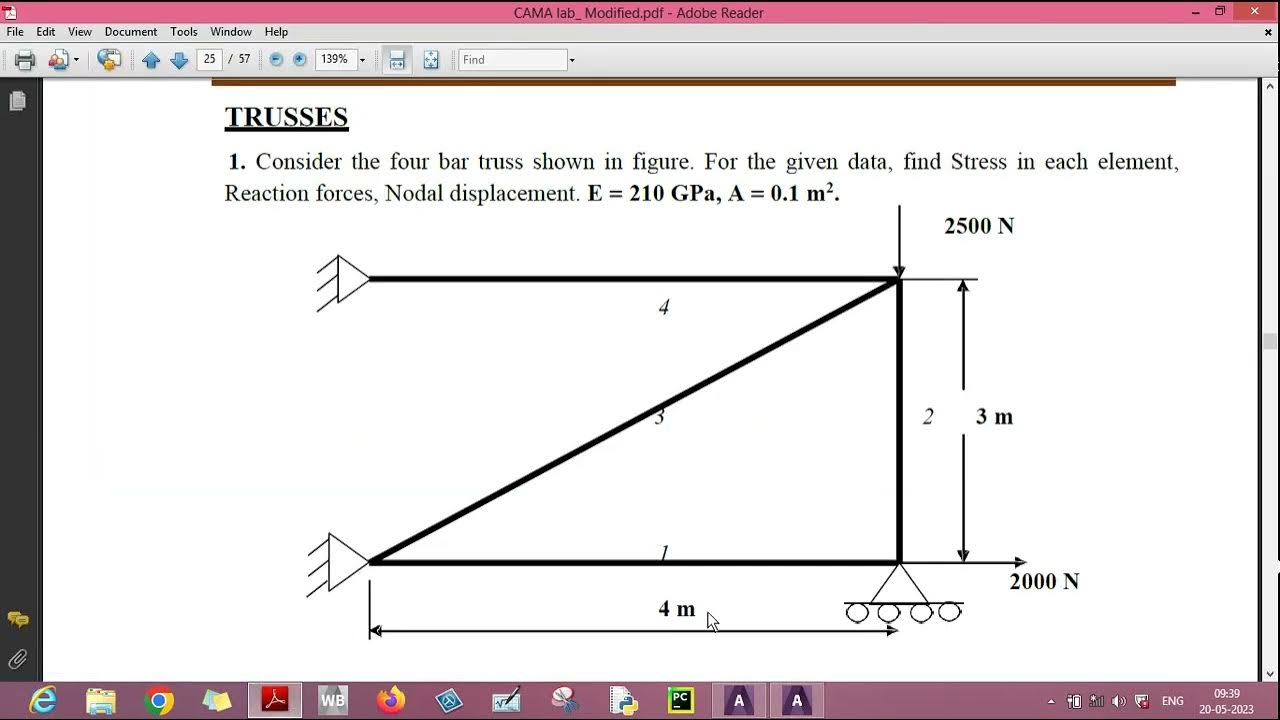 Truss FEA Analysis using Ansys 2021 R1.#VTU,Belagavi - YouTube