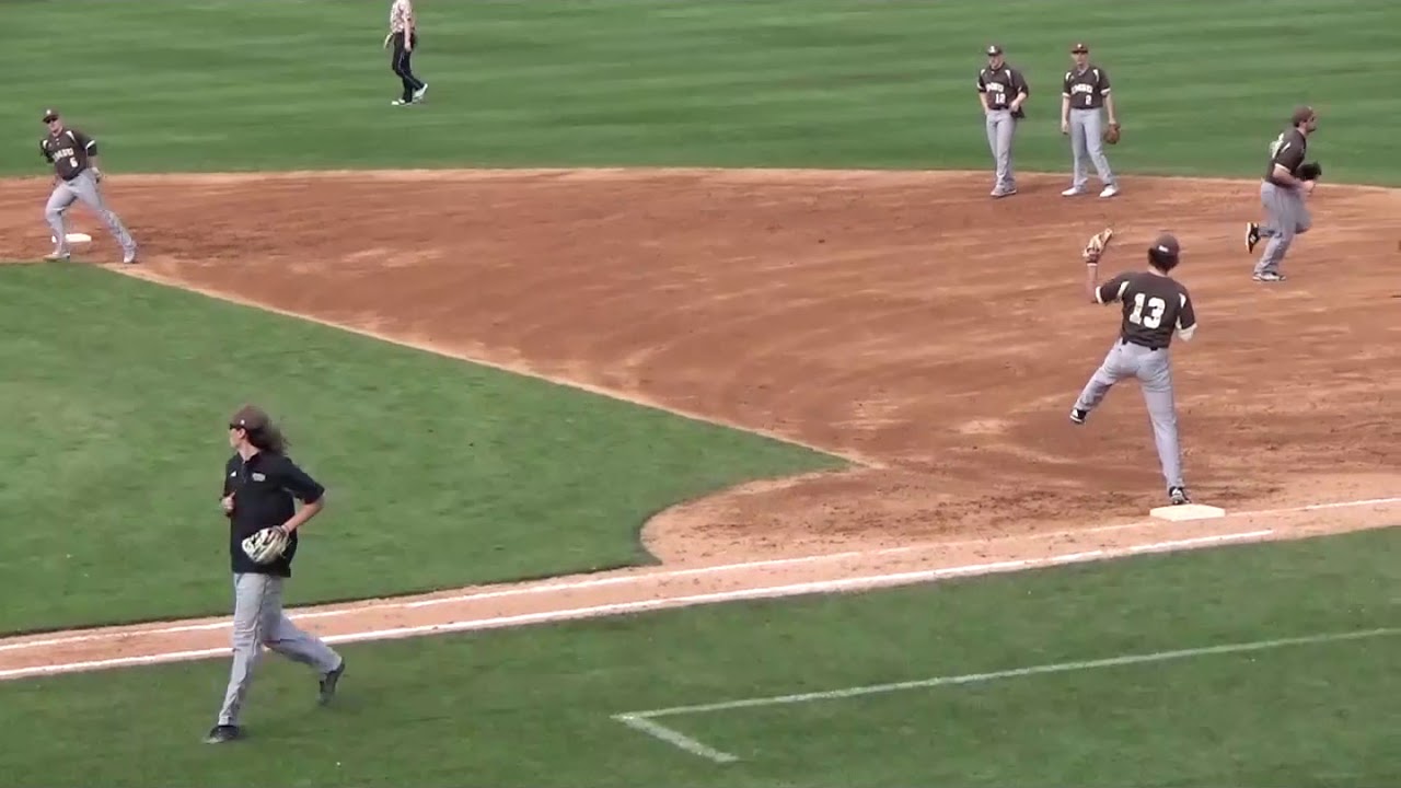 Nathan Kuhn - SMSU shortstop pre-game/game fielding - YouTube