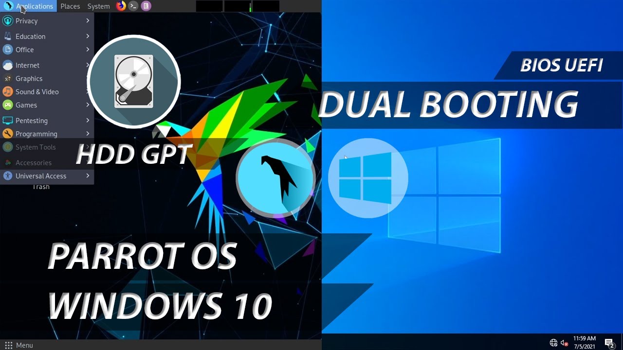 Dual Boot Windows and Parrot OS | Dual Boot Windows 10 and Parrot OS ...