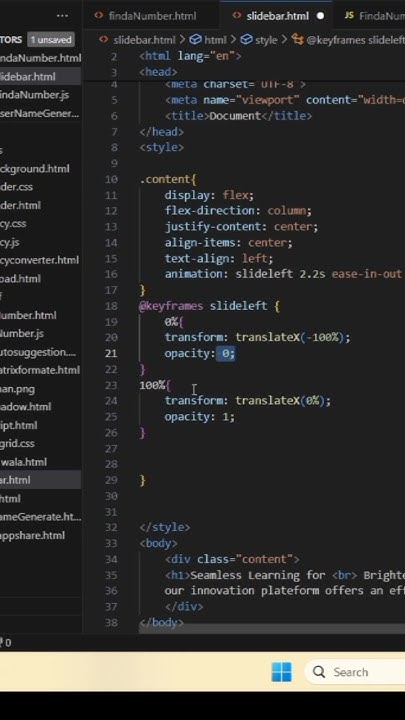Sliding Effect in Website #shorts #javascript #75harddays #shortsfeed - YouTube