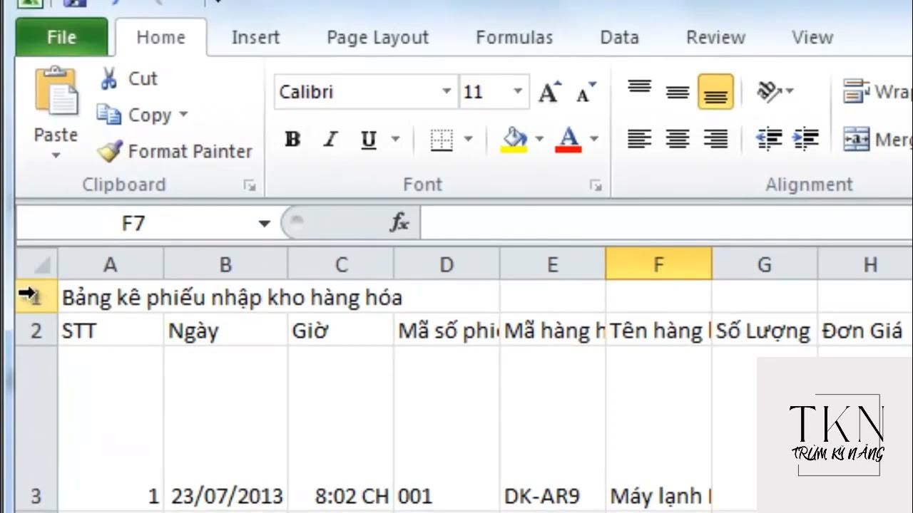 TRÙM EXCEL P2- NHẬP DỮ LIỆU TRONG EXCEL - YouTube