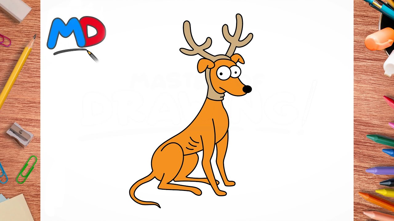 HOW TO DRAW SANTA'S LITTLE HELPER | SIMPSONS - YouTube