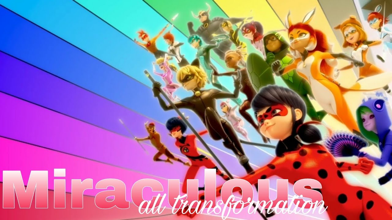 Miraculous ladybug all transformation s1-s5 - YouTube