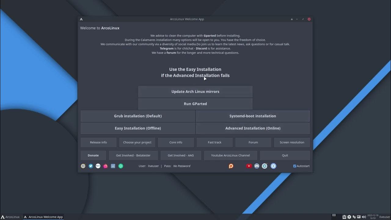 ArcoLinux : 3726 How to install ArcoLinuXL, XS and all the B isos - YouTube