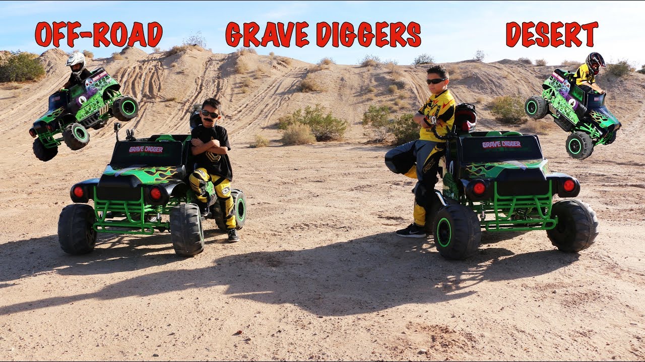 OFF-ROAD on GRAVE DIGGERS in the DESERT (sand dunes) - YouTube