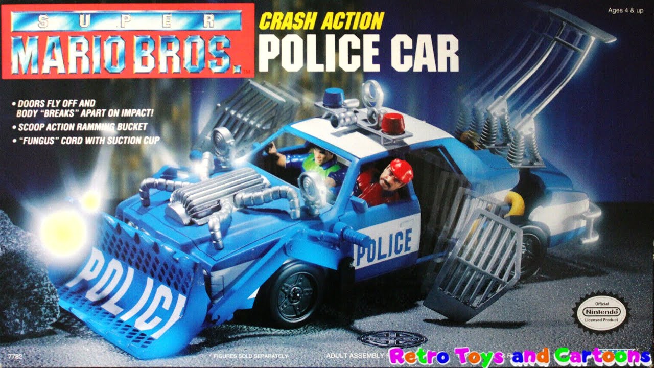 Super Mario Bros Crash Action Police Car ERTL Commercial Retro Toys and ...