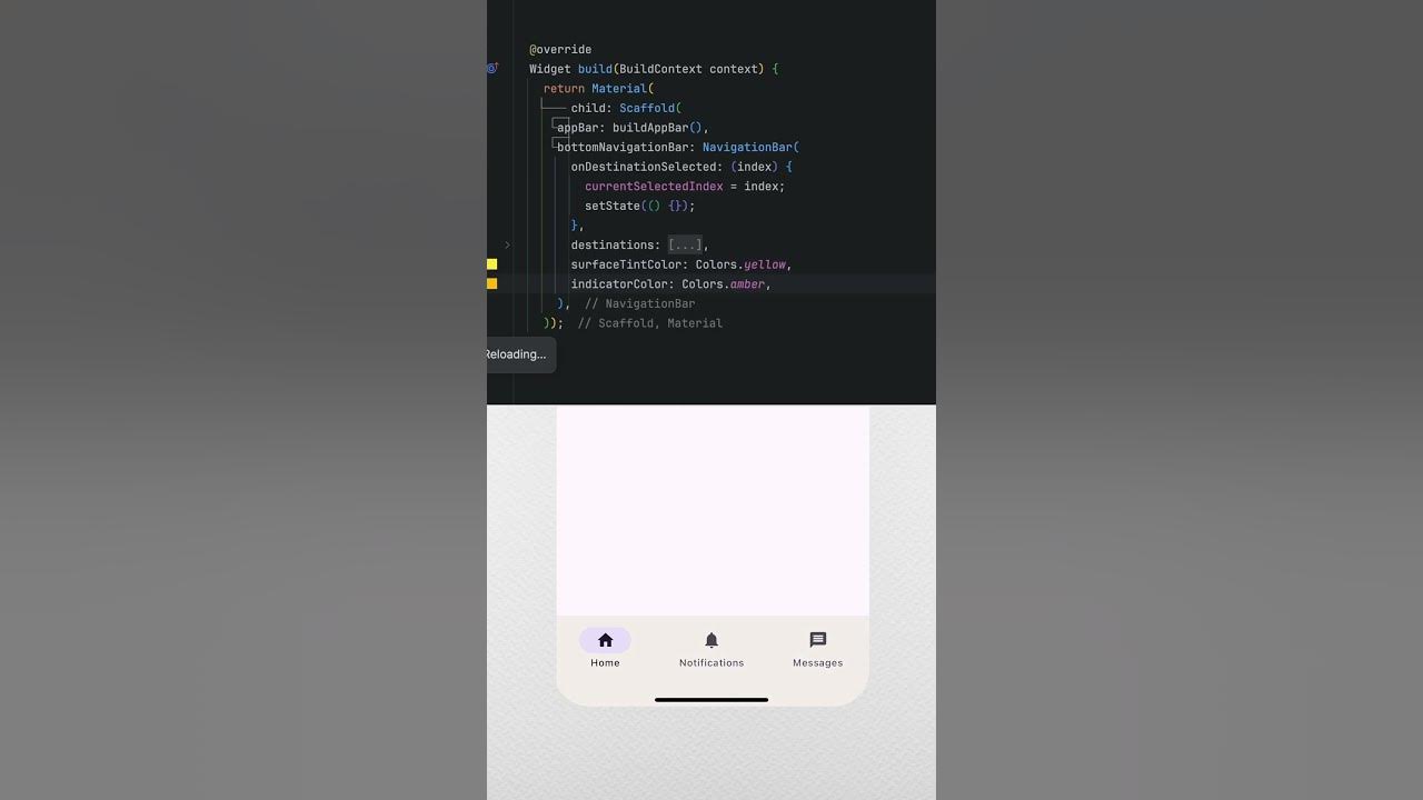 Bottom navigation bar in flutter #flutter #appdevelopment #codingtutorial #codingtips #animation ...