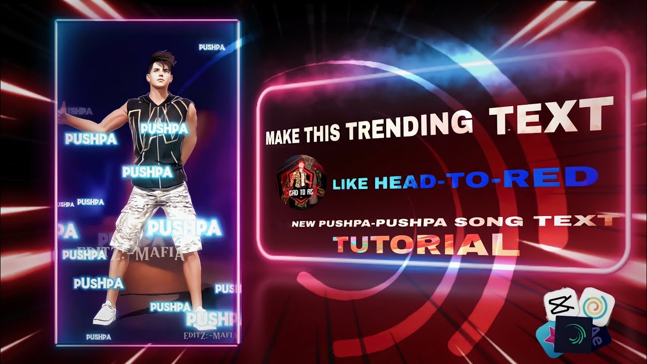 MAKE THIS TRENDING TEXT ANIMATION LIKE HEAD-TO-RED NEW PUSHPA PUSHPA ...