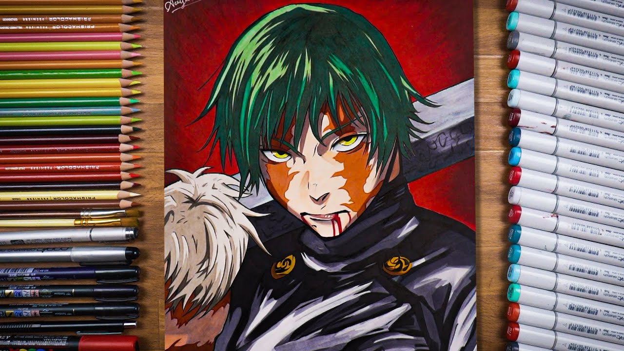 Drawing Maki Zenin from Jujutsu Kaisen - YouTube