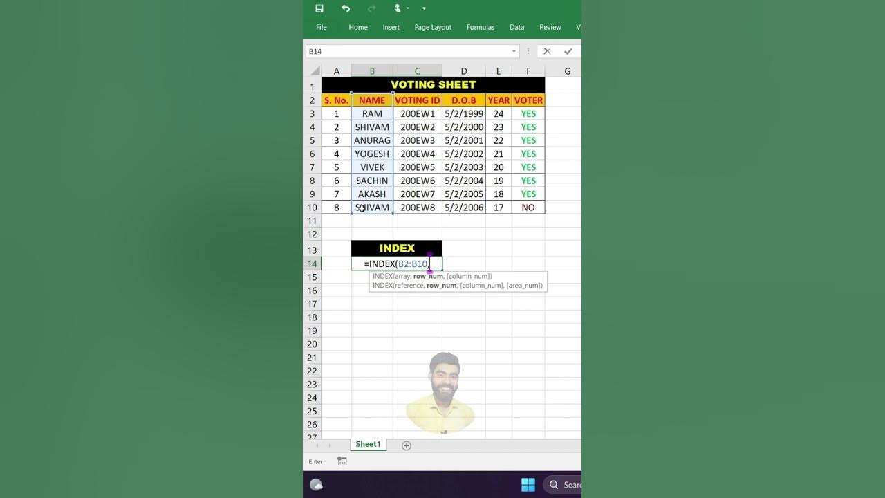 Index Part 1 Excel Magic Tricks Excelformula Excelfunction Shorts 2023 Youtube