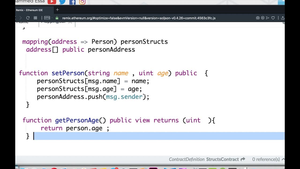 20 Ethereum Solidity Mapping reference type as arrays and structs - YouTube