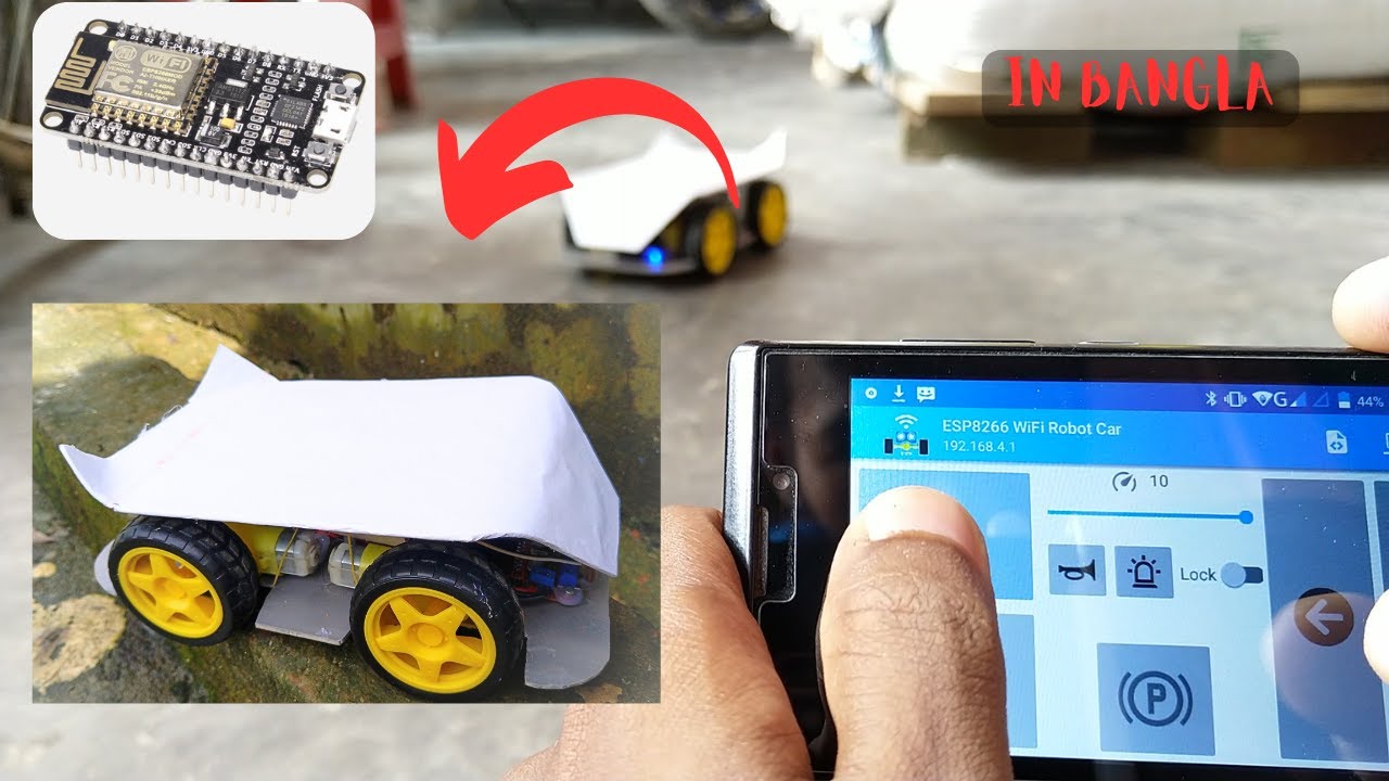How to make DIY Smart phone controlled car using NodeMCU in bangla ...
