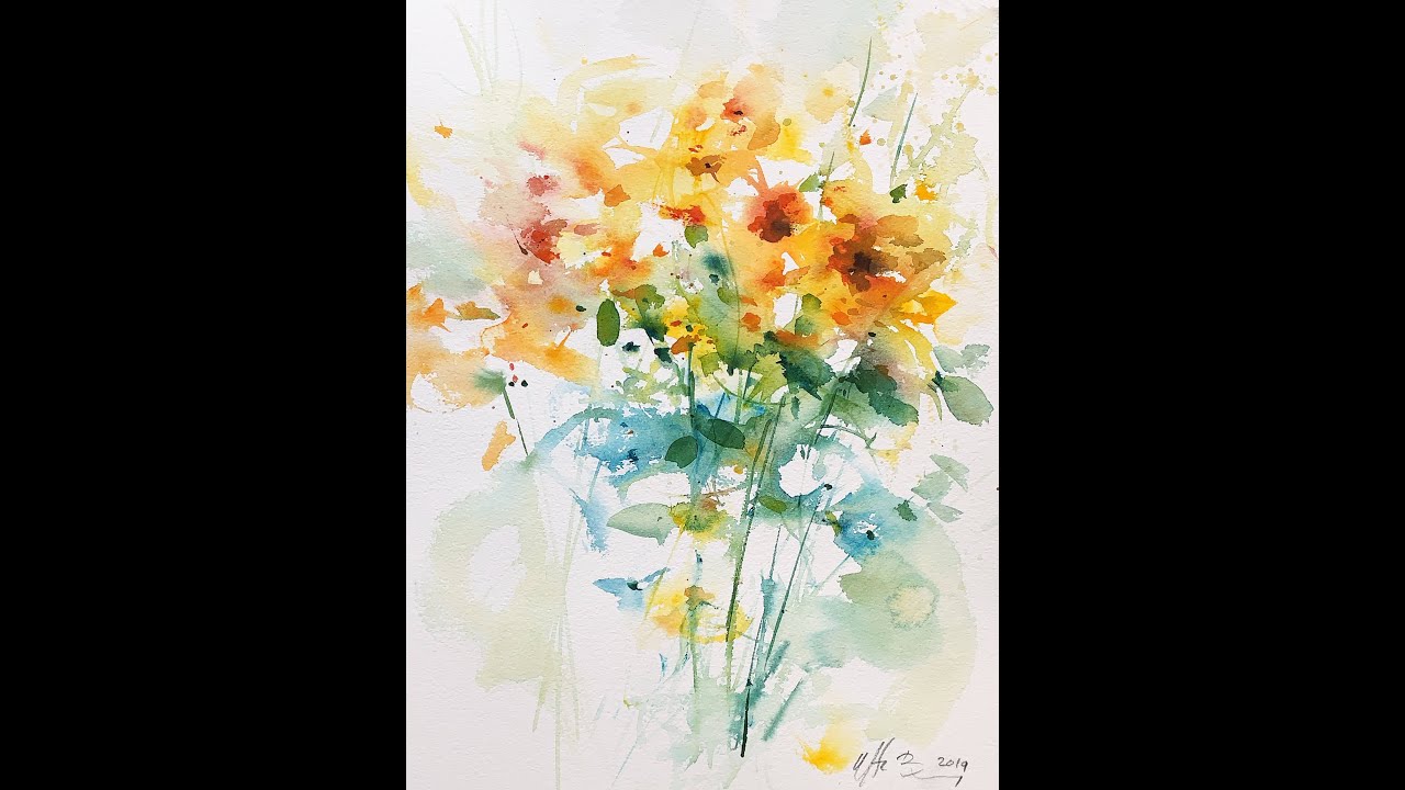 flower painting with winsor & newton watercolor - YouTube